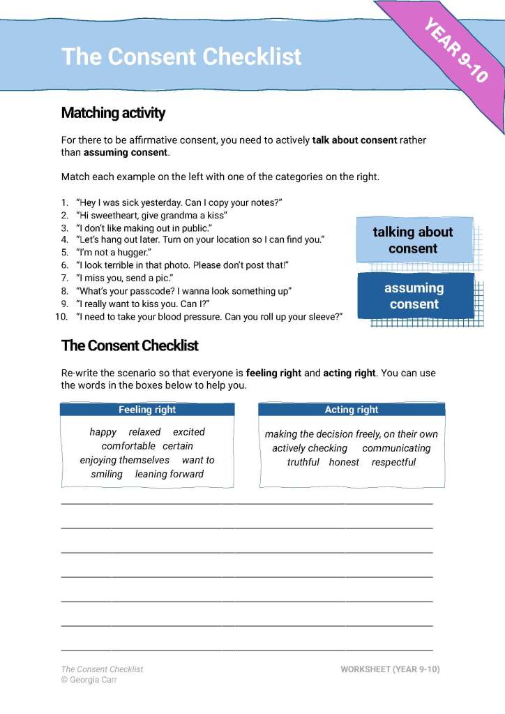 The Consent Checklist – Georgia Carr